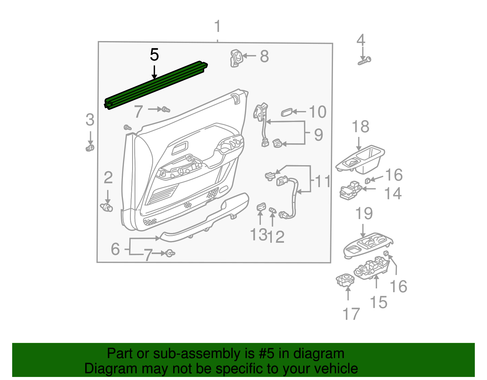 72375-S9V-A00 - 2003-2008 Honda Pilot - Weatherstrip L Front Door ...