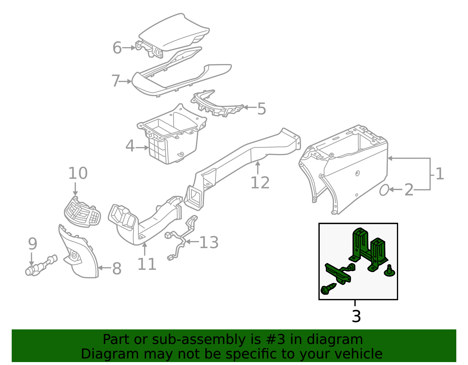 2012-2017 Hyundai Azera Rear Console Bracket Assembly 84635-3V200 ...