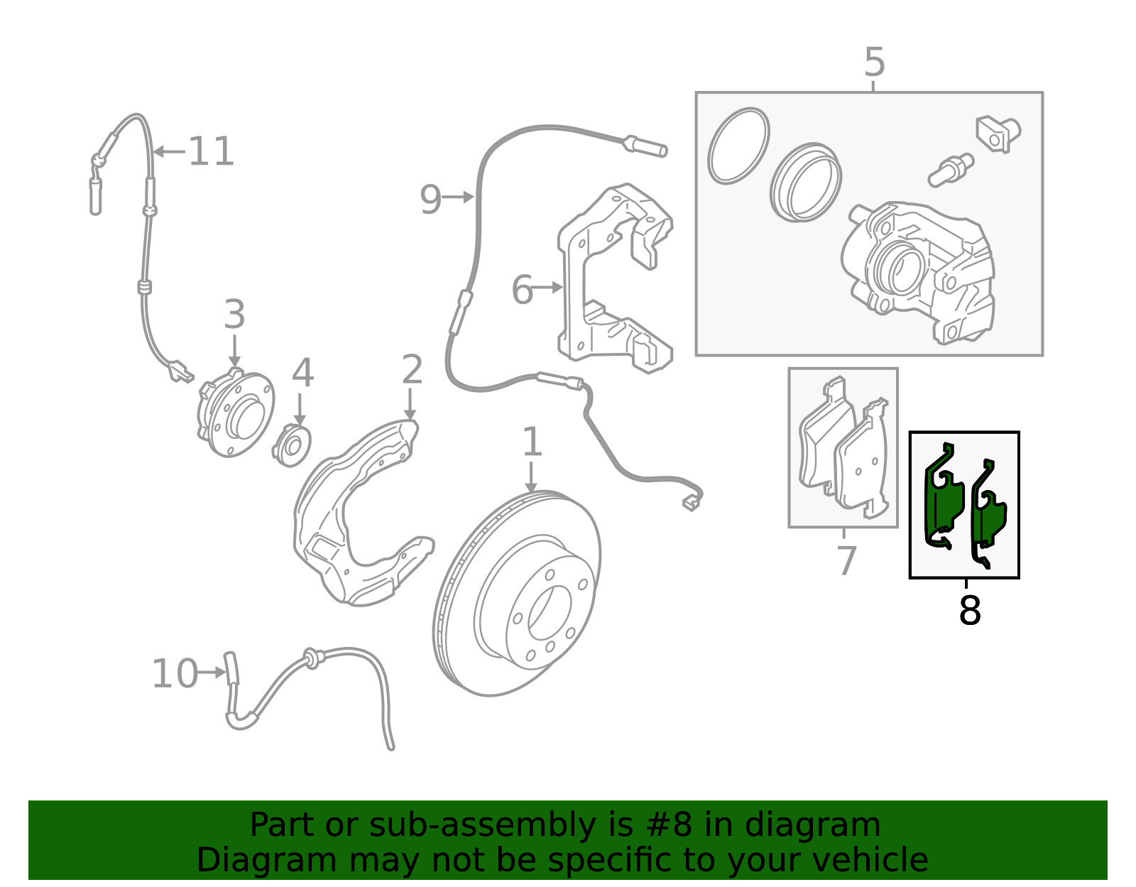 34116862801 - 2012-2025 BMW Disc Brake Anti-Rattle Clip (34-11-6-862 ...