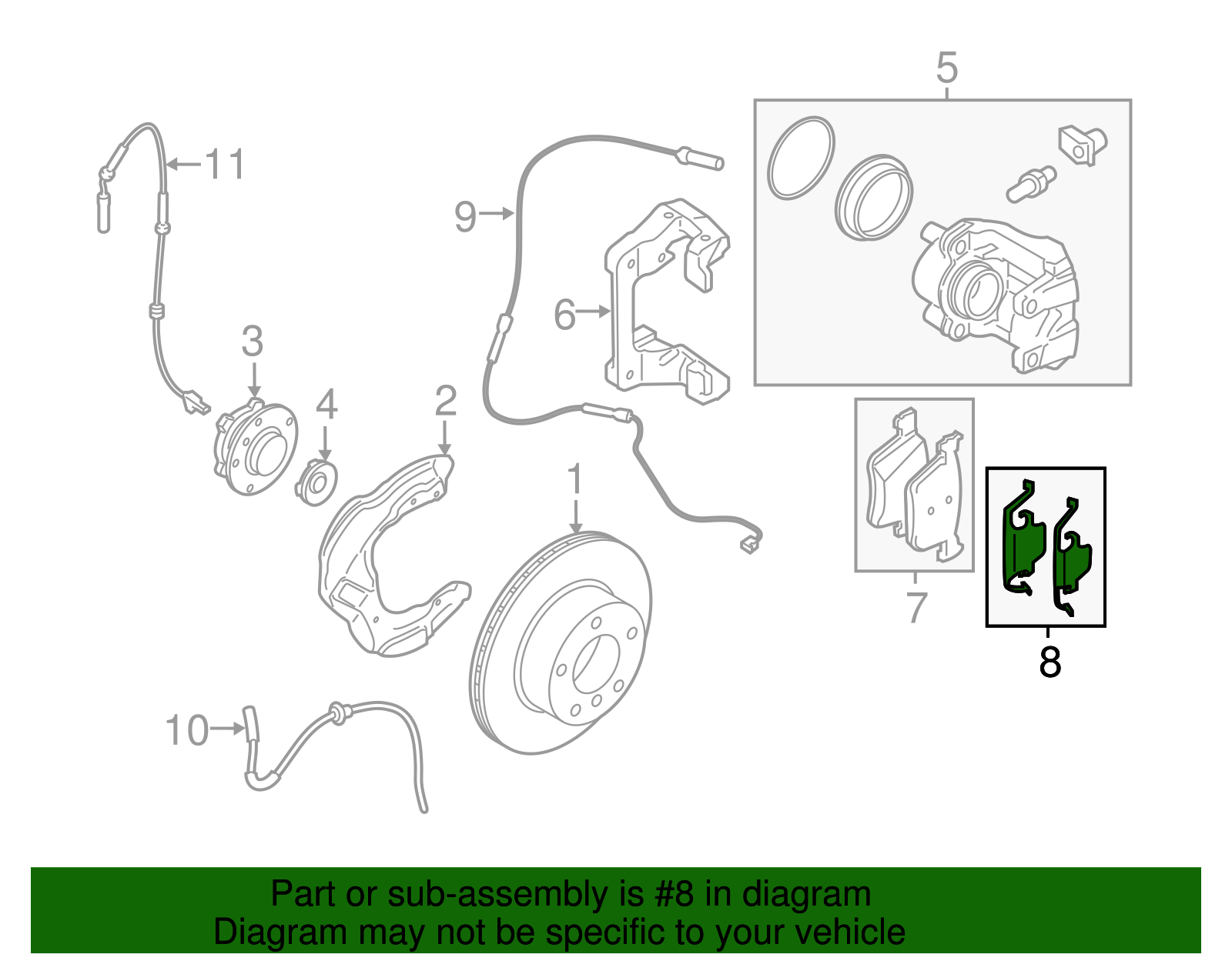 Genuine Brake Pads Clip for 2014-2021 BMW | OEM Part# 34-11-2-359-855 ...
