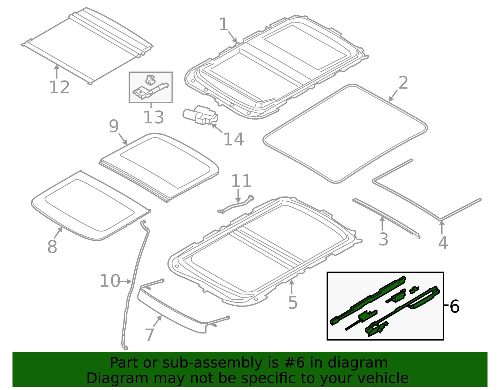 54-10-7-379-624 - Sunroof Slide Assembly 2014-2024 Mini | Mini Parts ...