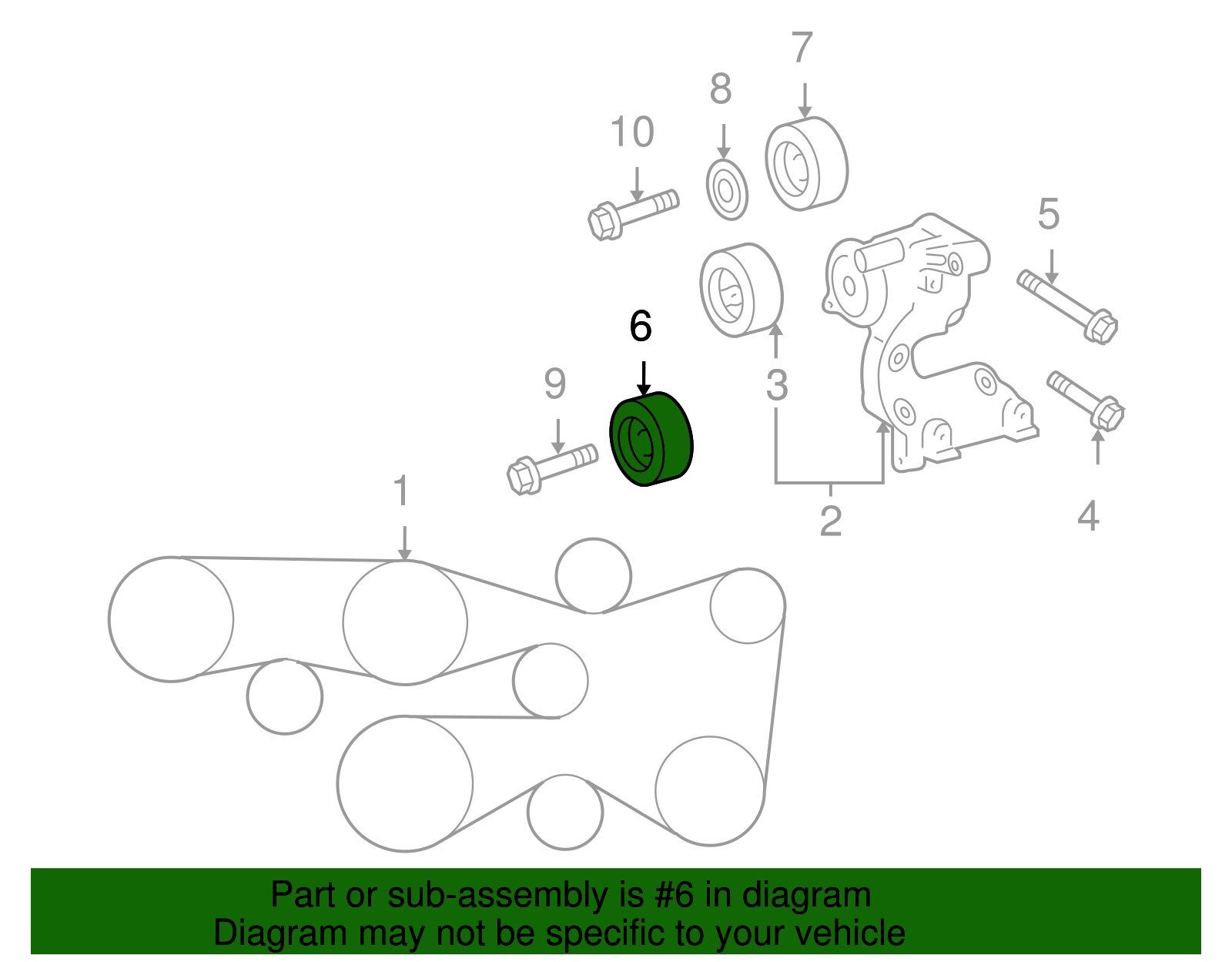 2003-2024 Toyota Accessory Drive Belt Idler Pulley 16603-0P030 | Toyota ...
