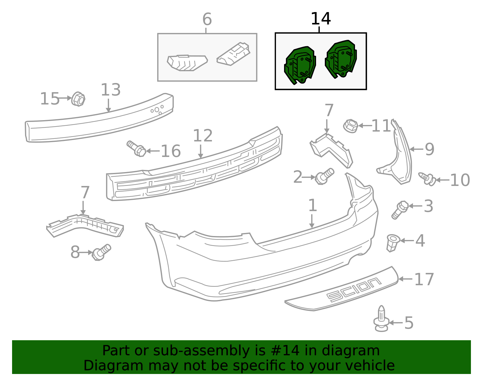 2011-2016 Scion tC 2011-2016 Scion tC - Impact Bar Bracket 52016-21010 ...