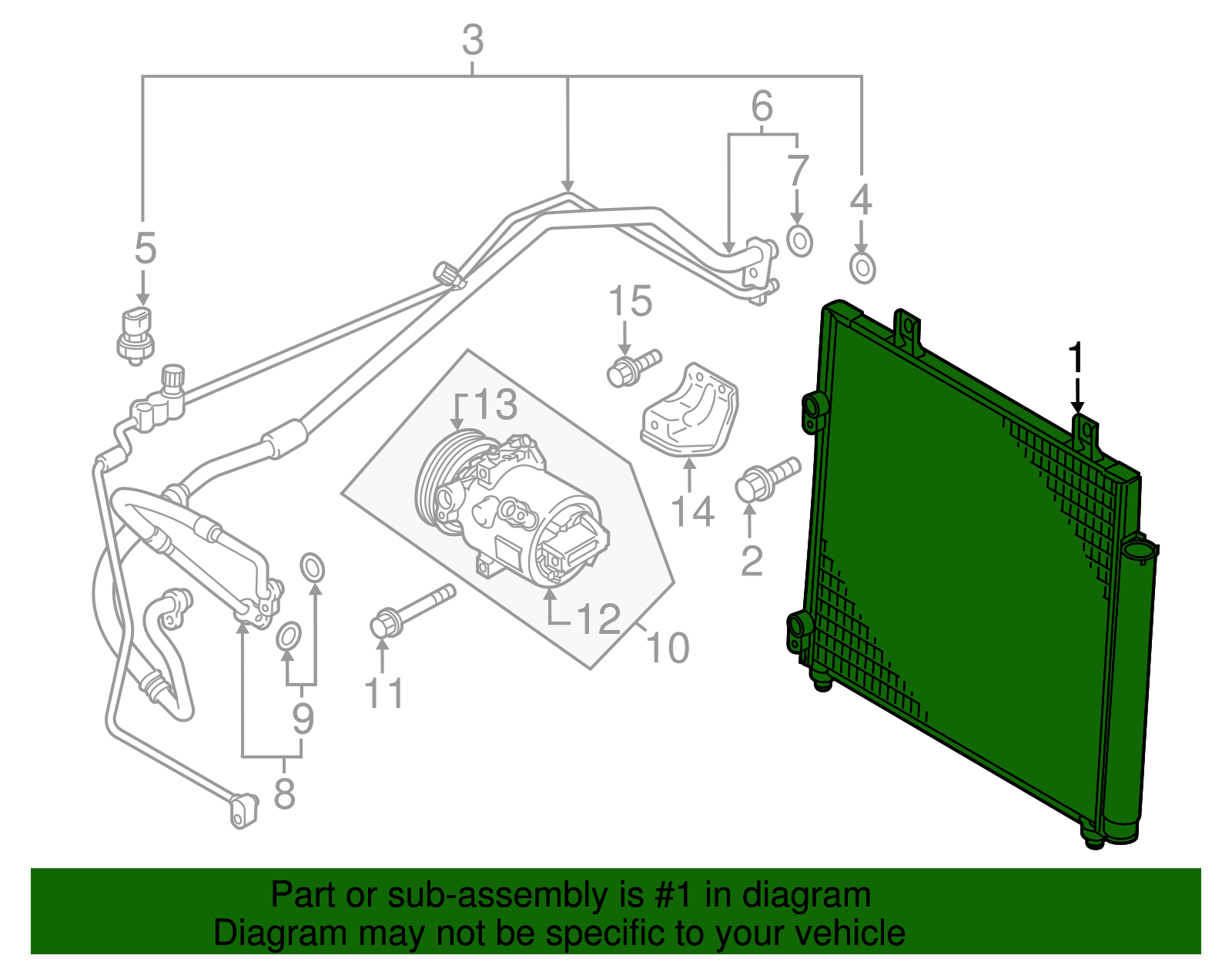 2017-2024 Mitsubishi Advantage Select™ Condenser,1.2L MZ691054 ...