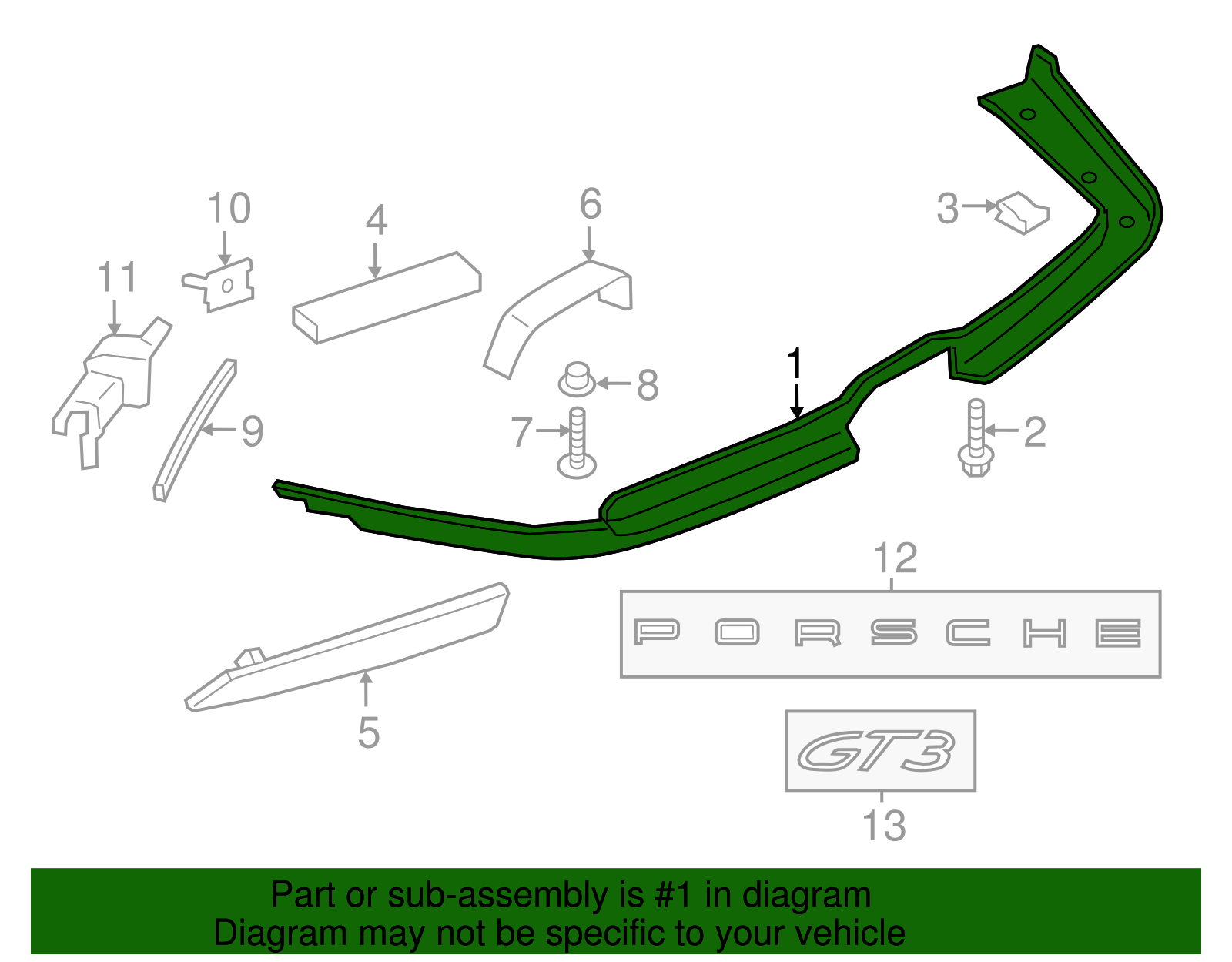 Bumper Trim - Sleek Factory Body Line Finish 991-505-811-80-OK1 ...