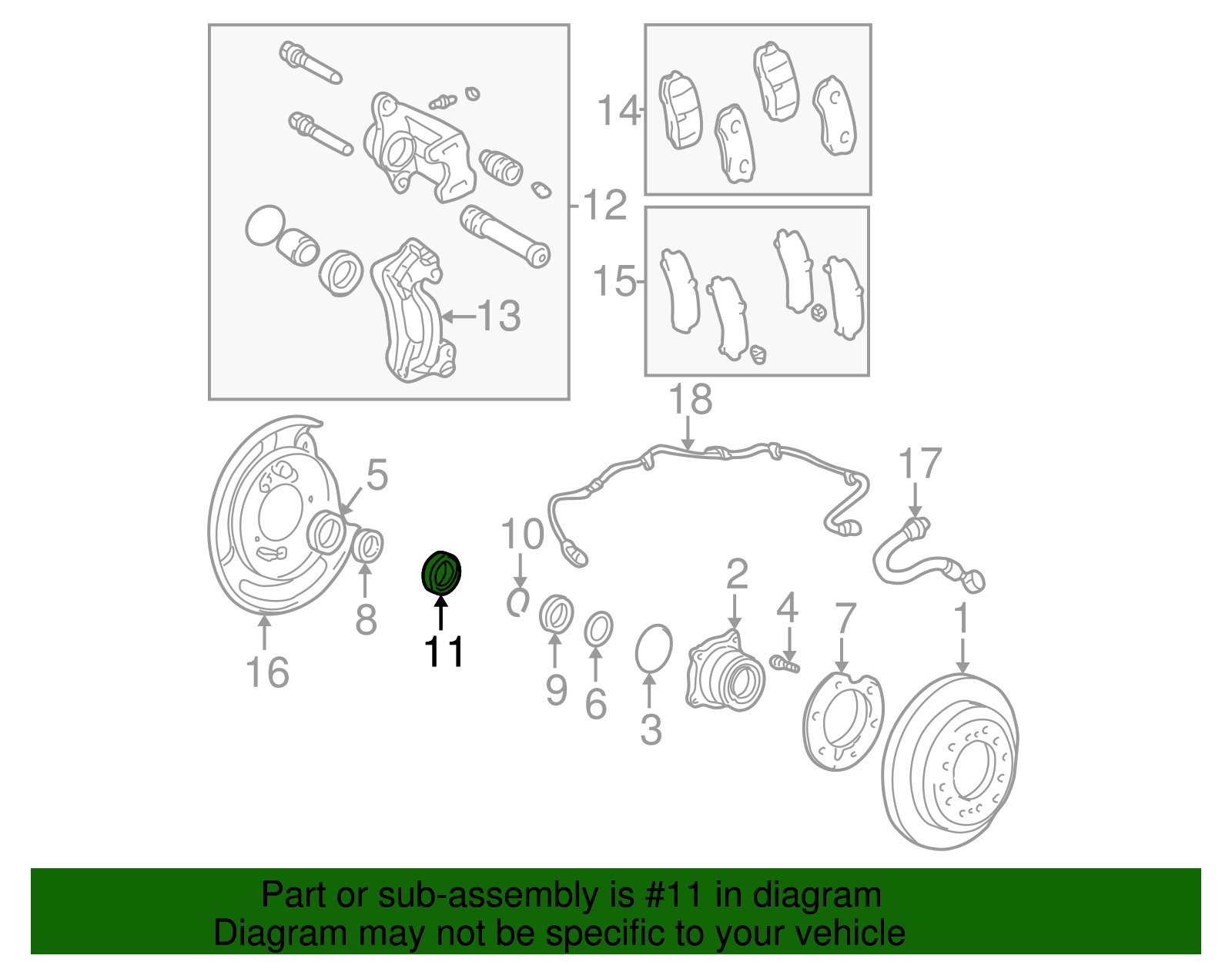 43517-34010 - ABS Wheel Speed Sensor Tone Ring (Rear) - 2001-2007 ...