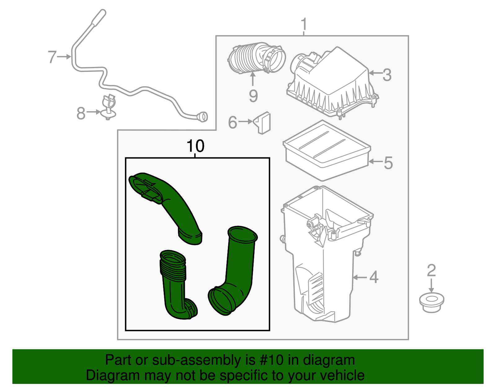 OEM Ford Air Tube For 2014-2019 Ford Fiesta - Part No. AE8Z-9C675-A ...