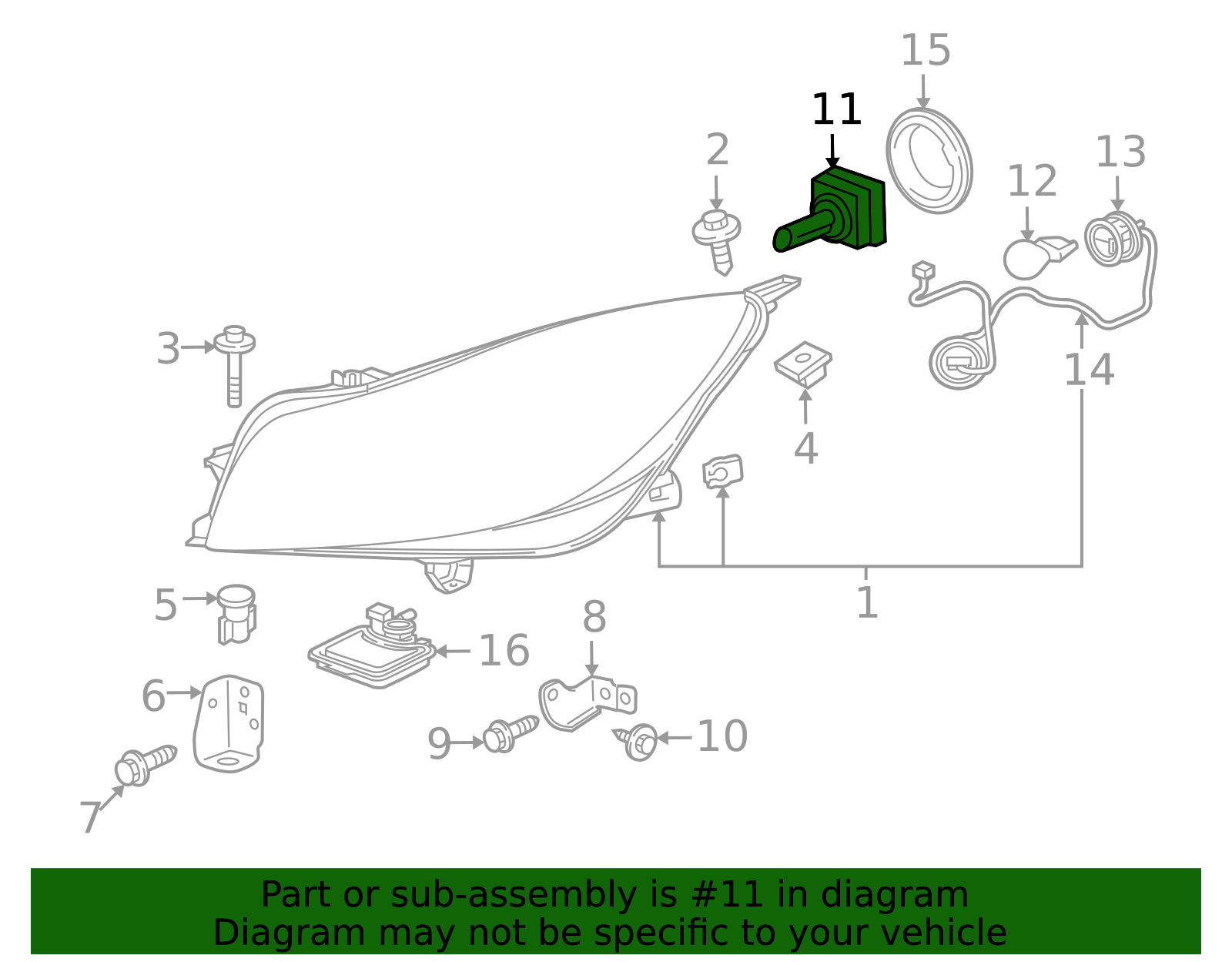 2012-2013 Buick Regal Headlight Bulb 19351924 GM | GMPartsDirect.com