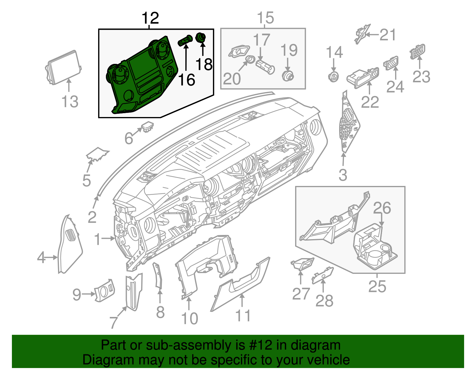 2013-2016 Ford | Center Panel | DC3Z-2504302-BB | Walls' Ford Parts