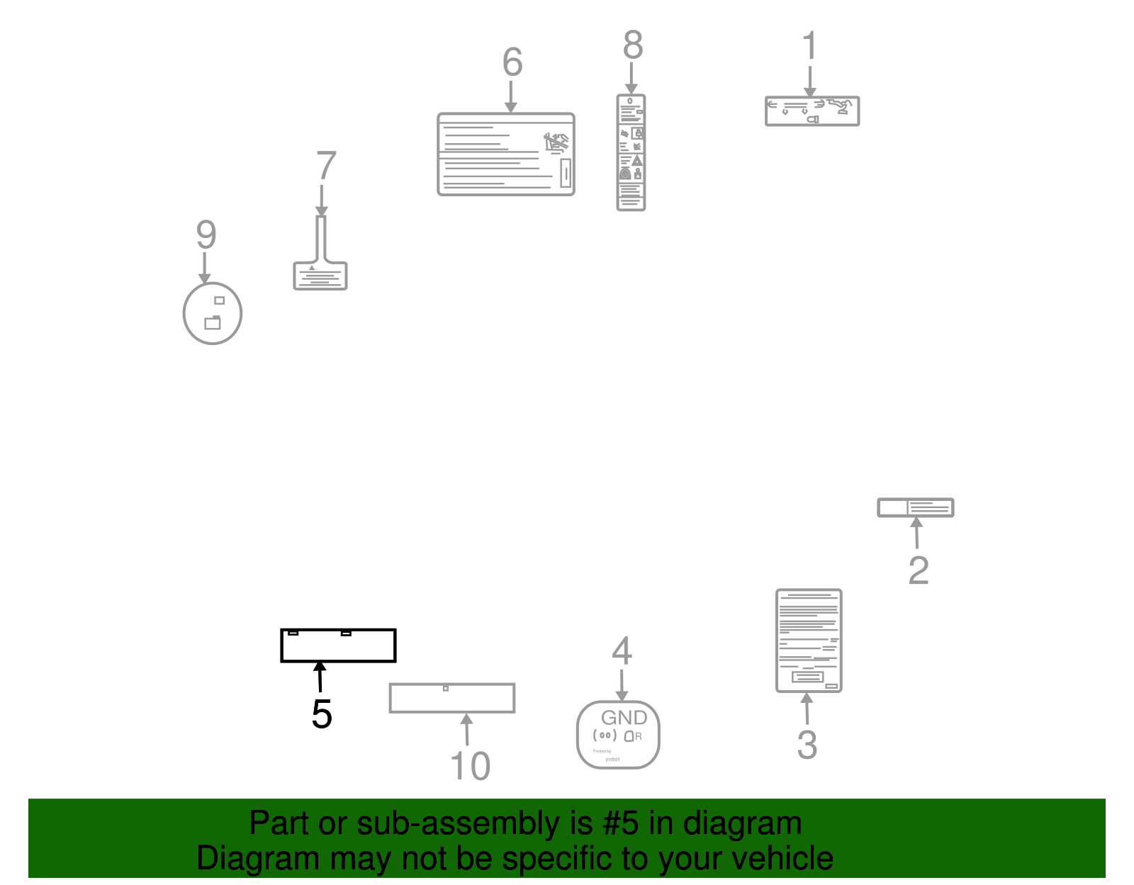 2005-2011 GM Air Conditioning Refrigerant Charge Label 22699873 | GM ...