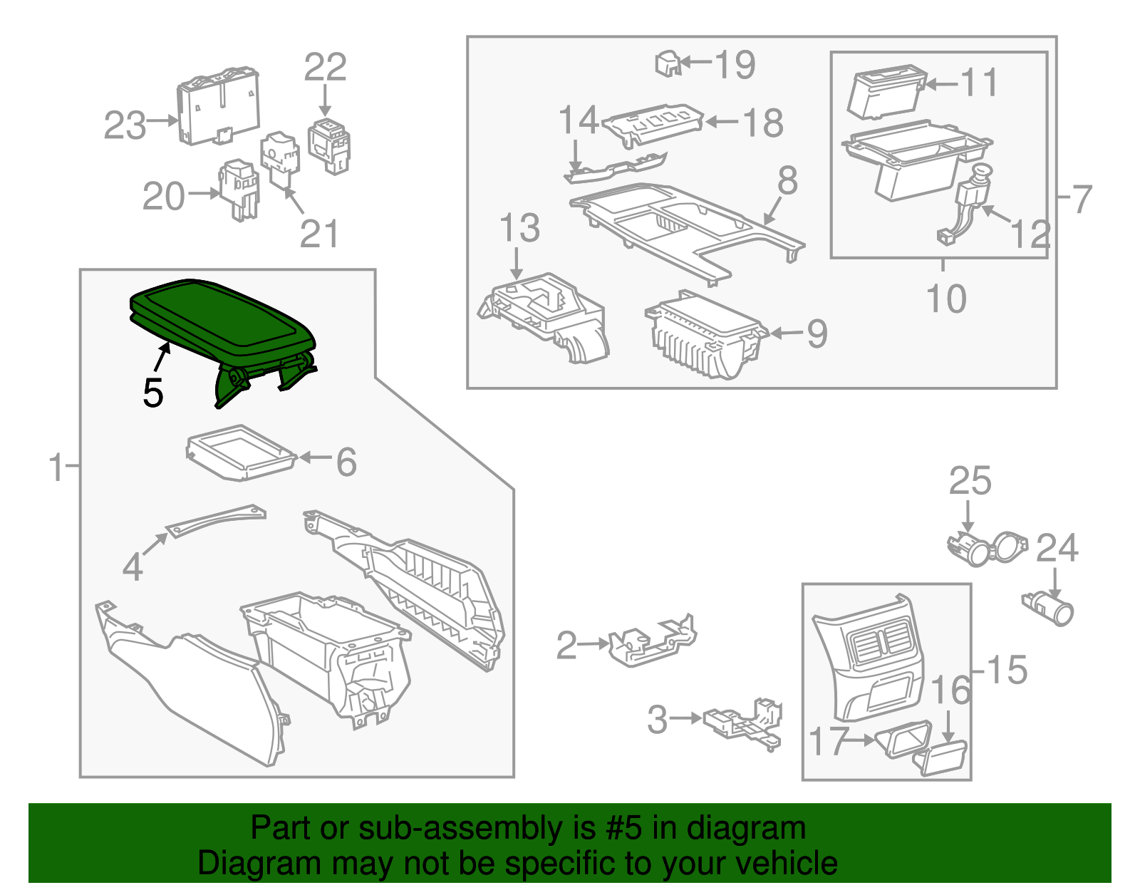 58920-30230-B0 - High-Quality Console Armrest for 2008 Lexus ...