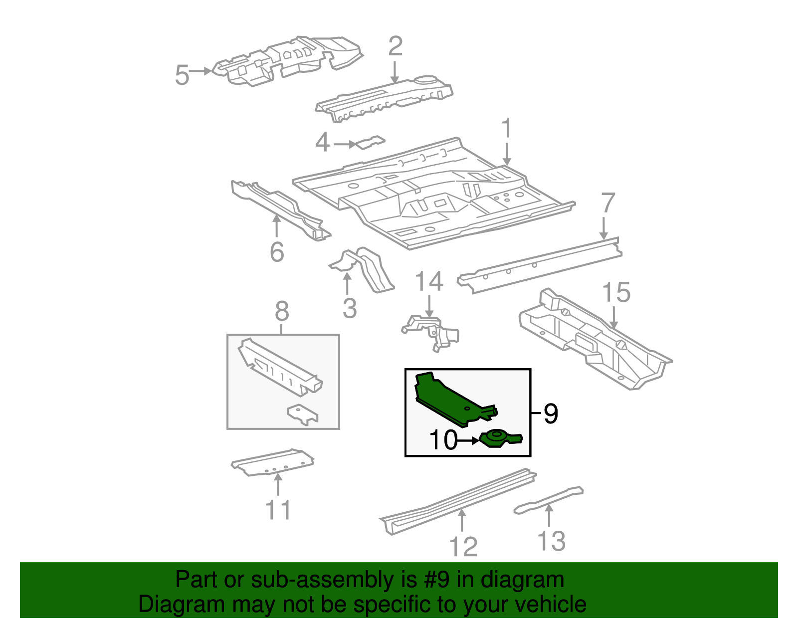 57454-07902 - Floor Cross-Member 2005-2012 Toyota | Toyota San Diego Parts