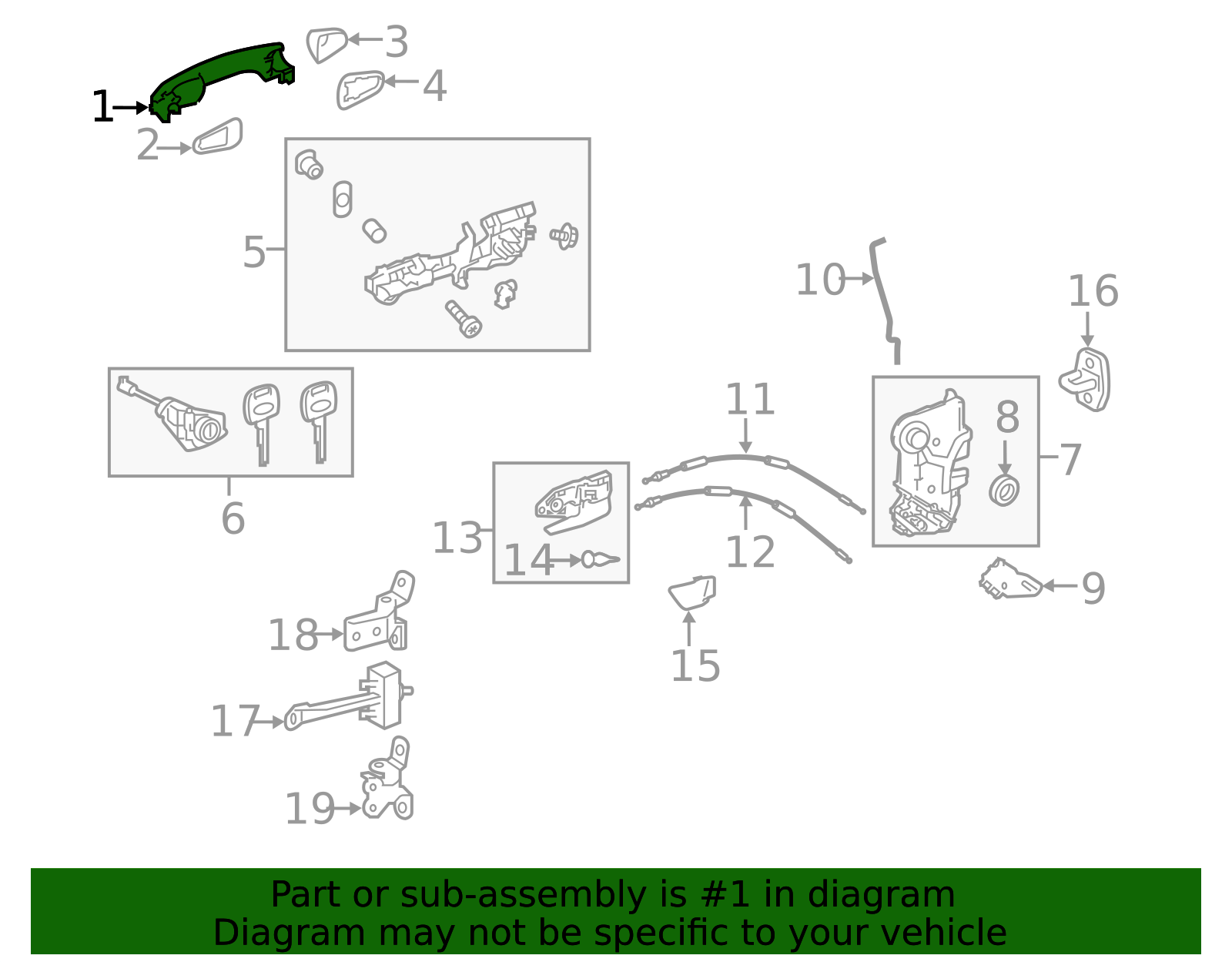 Genuine Official Toyota Handle, Outside part# 69211-0E010-C0 for 2014 ...