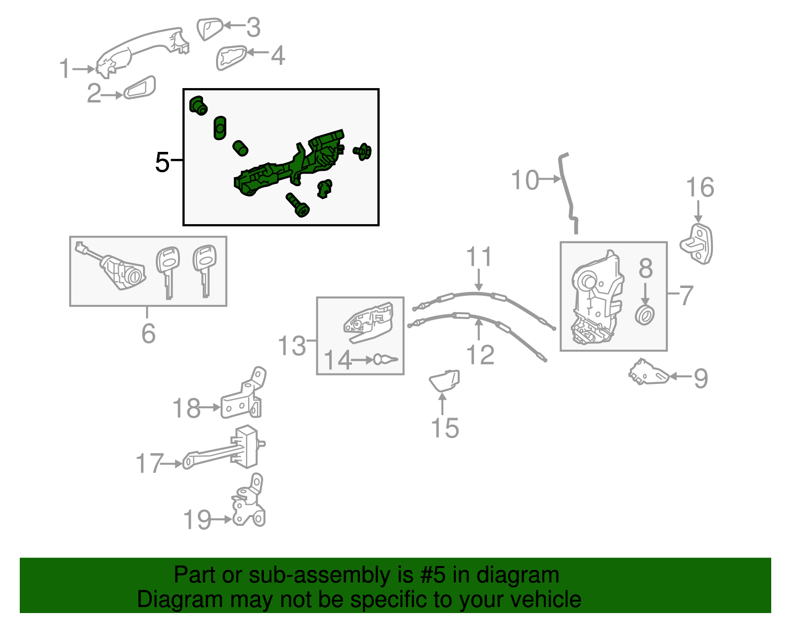 Genuine Toyota Handle Base part# 69202-0E100 for 2014-2019 Toyota ...