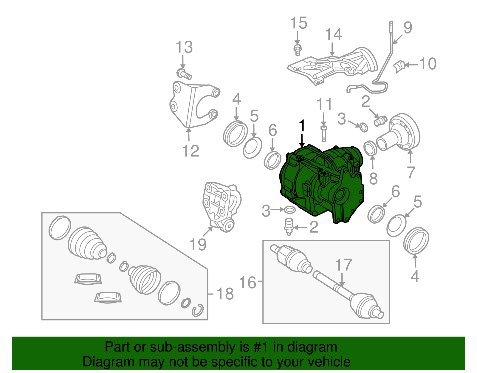 2012-2015 Land Rover Differential Assembly LR039783 | OEM Parts Online