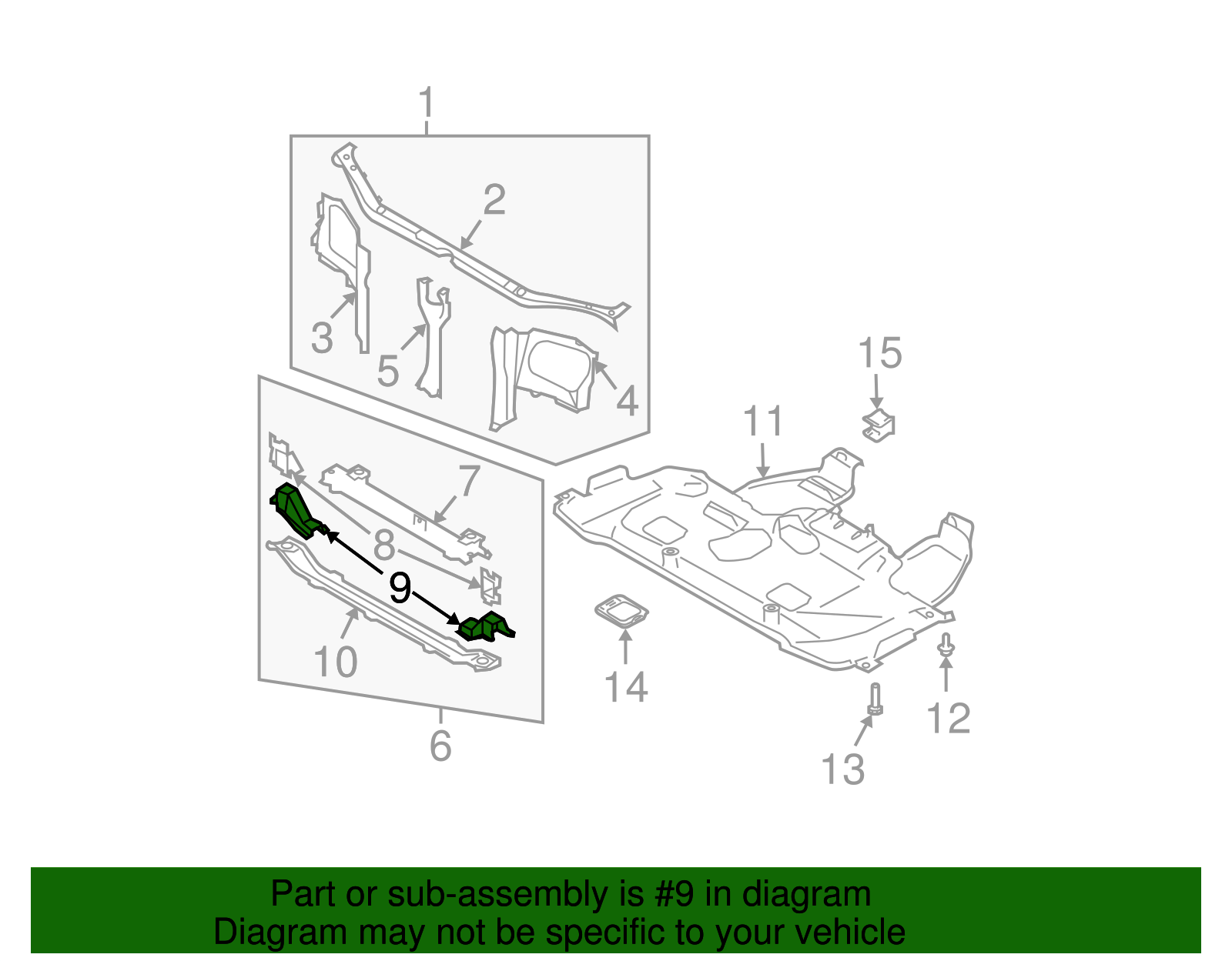 2003-2008 Subaru Forester Lower Frame Gusset 51636SA0119P | Subaru ...