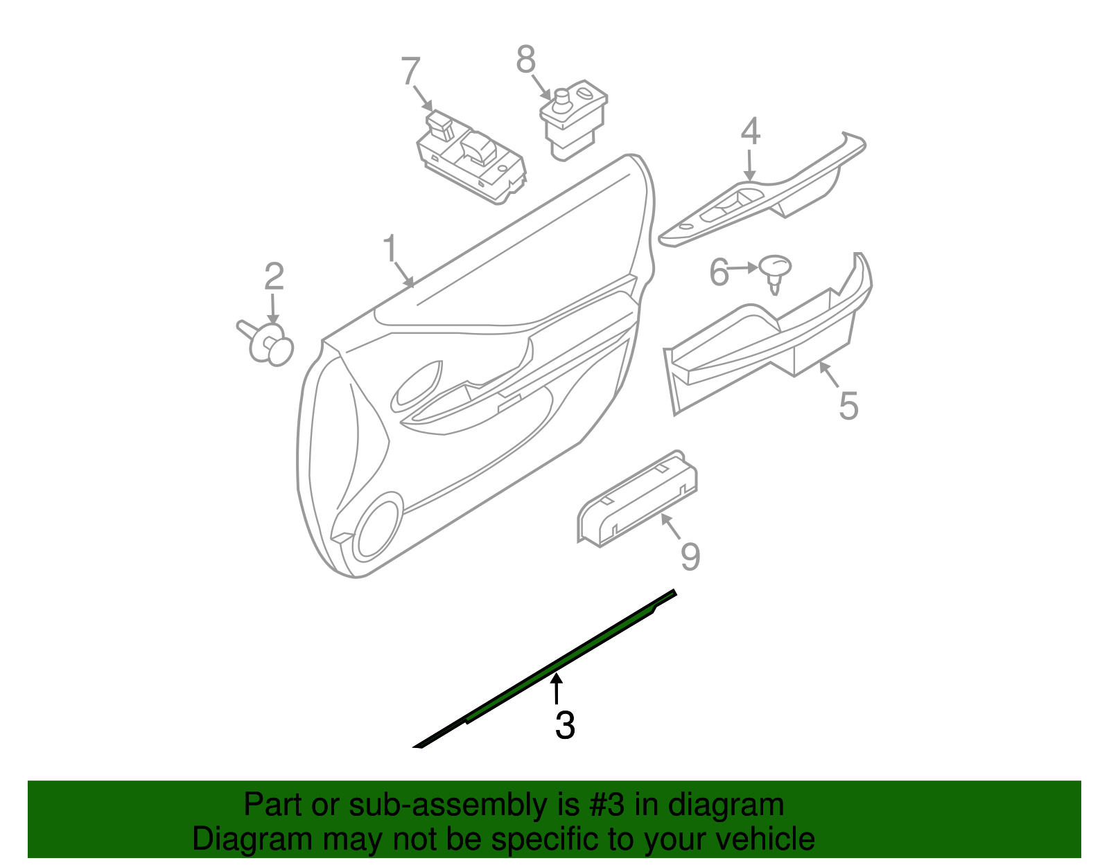 2007-2012 Nissan Altima Belt Weather-Strip 80835-JA01A | Nissan Parts OEM