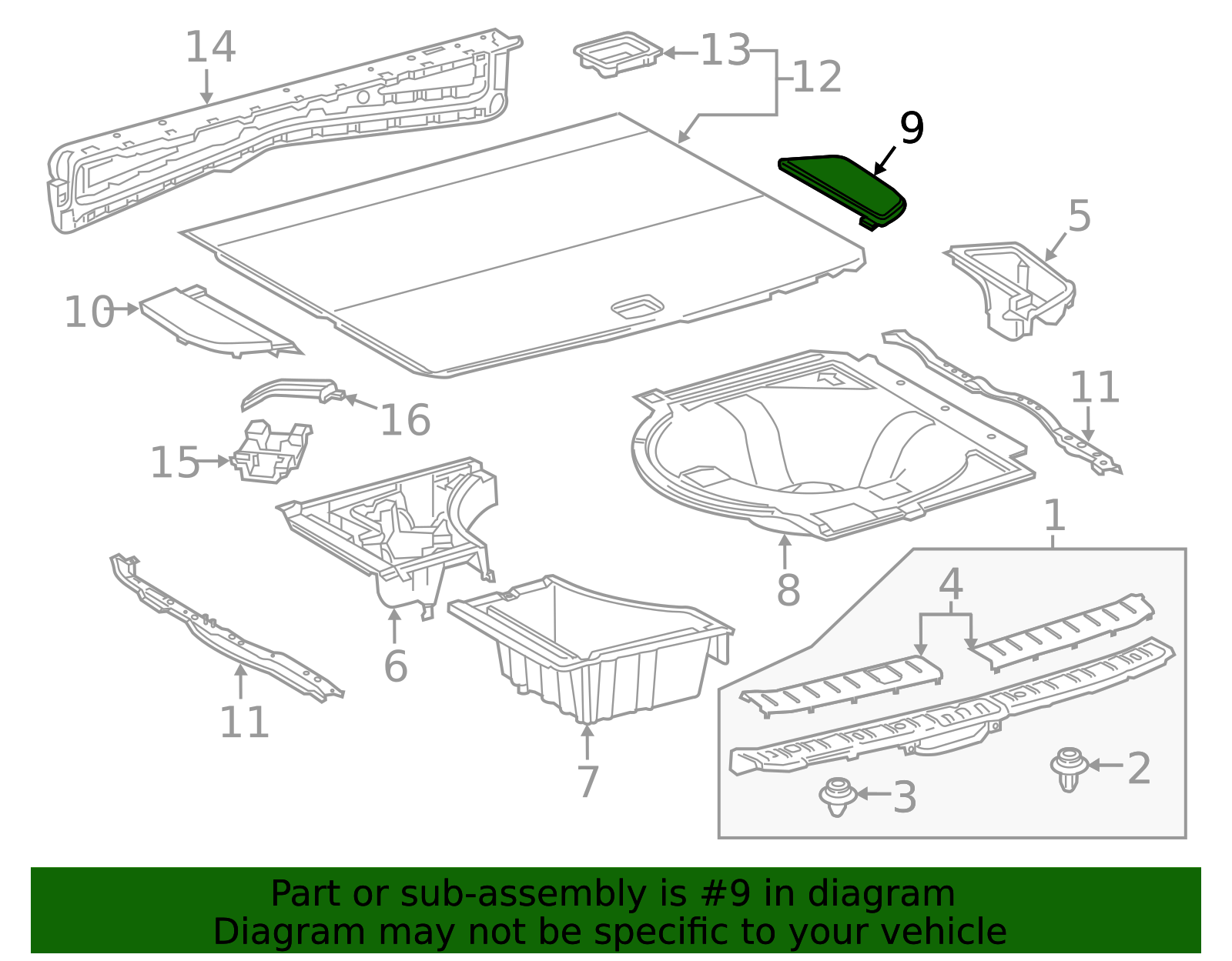 58417-0E050-C1 - High-Quality Floor Storage Compartment Lid for 2016 ...