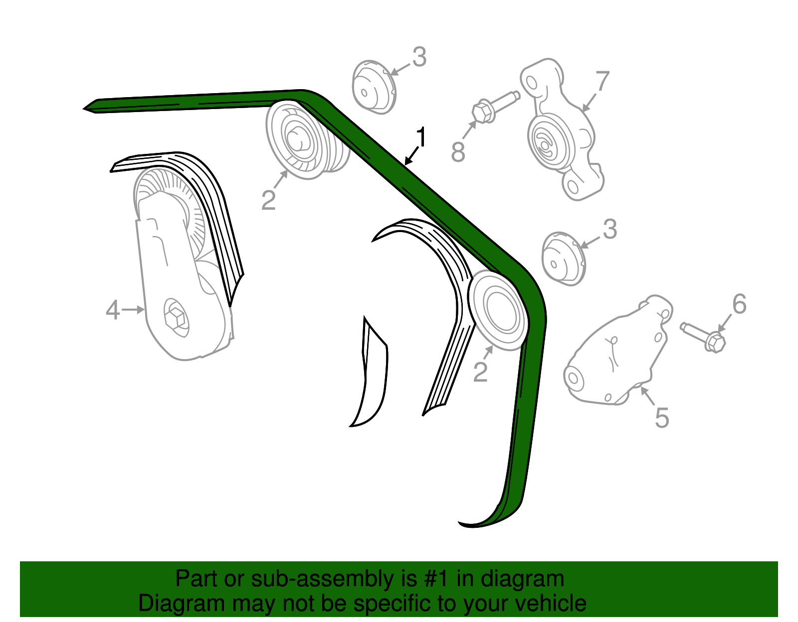 LR035502 - Serpentine Belt - 2016-2019 Land-Rover | Land Rover Lake Bluff