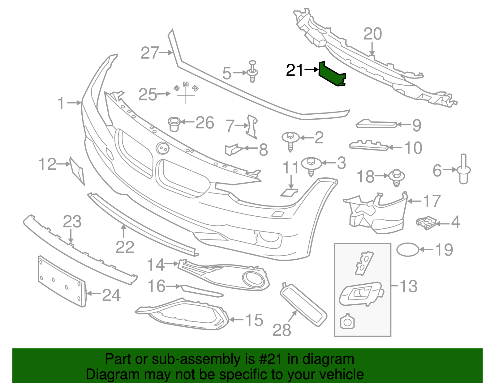 51117294676 - 2014-2020 BMW Inlet Cover (51-11-7-294-676) | BMW of ...