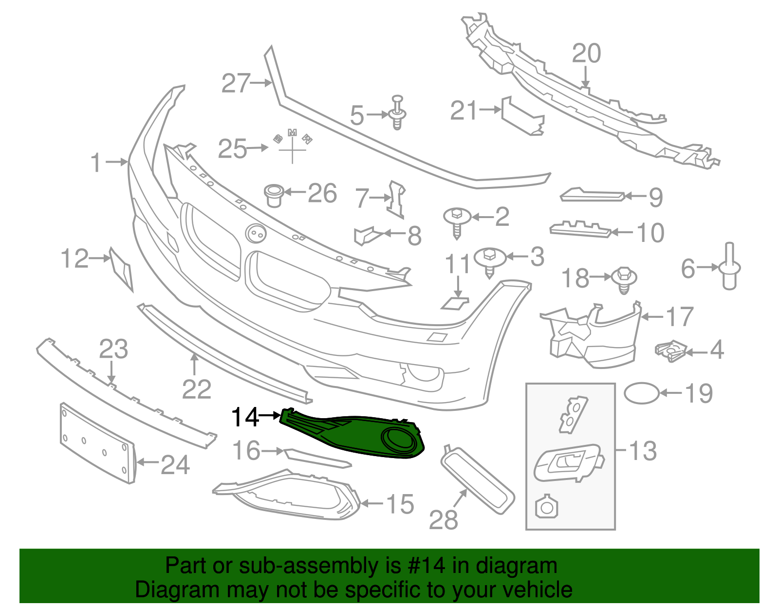 2014-2016 BMW Fog Lamp Bezel 51-11-7-294-831 | OEM Parts Online