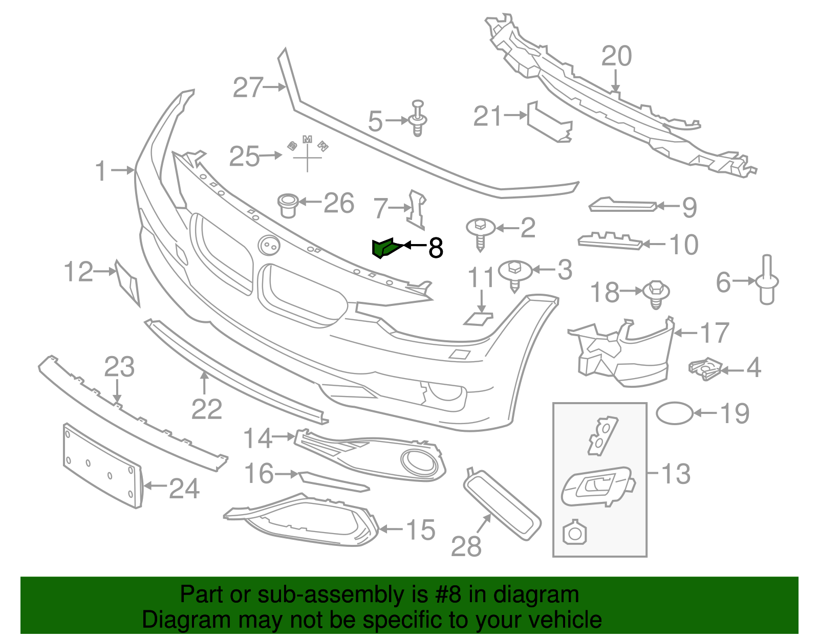 51117296308 - 2012-2021 BMW Bumper Cover Upper Support (51-11-7-296-308 ...