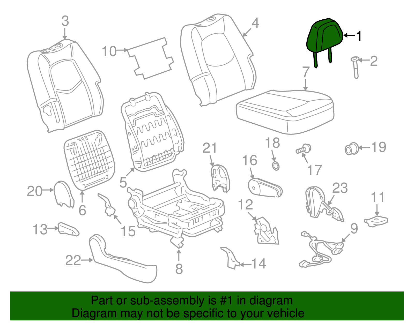 2006-2008 Chevrolet HHR Headrest 15282446 | Capital Chevy Parts