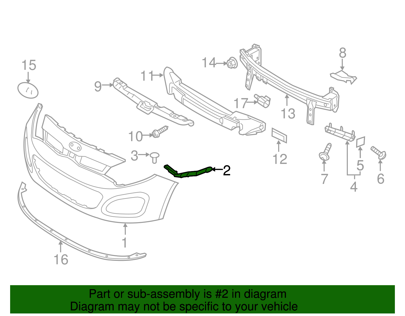 2012-2015 Kia Rio OEM NEW 2012-2015 Kia Rio Inner Bracket-Front Bumper ...