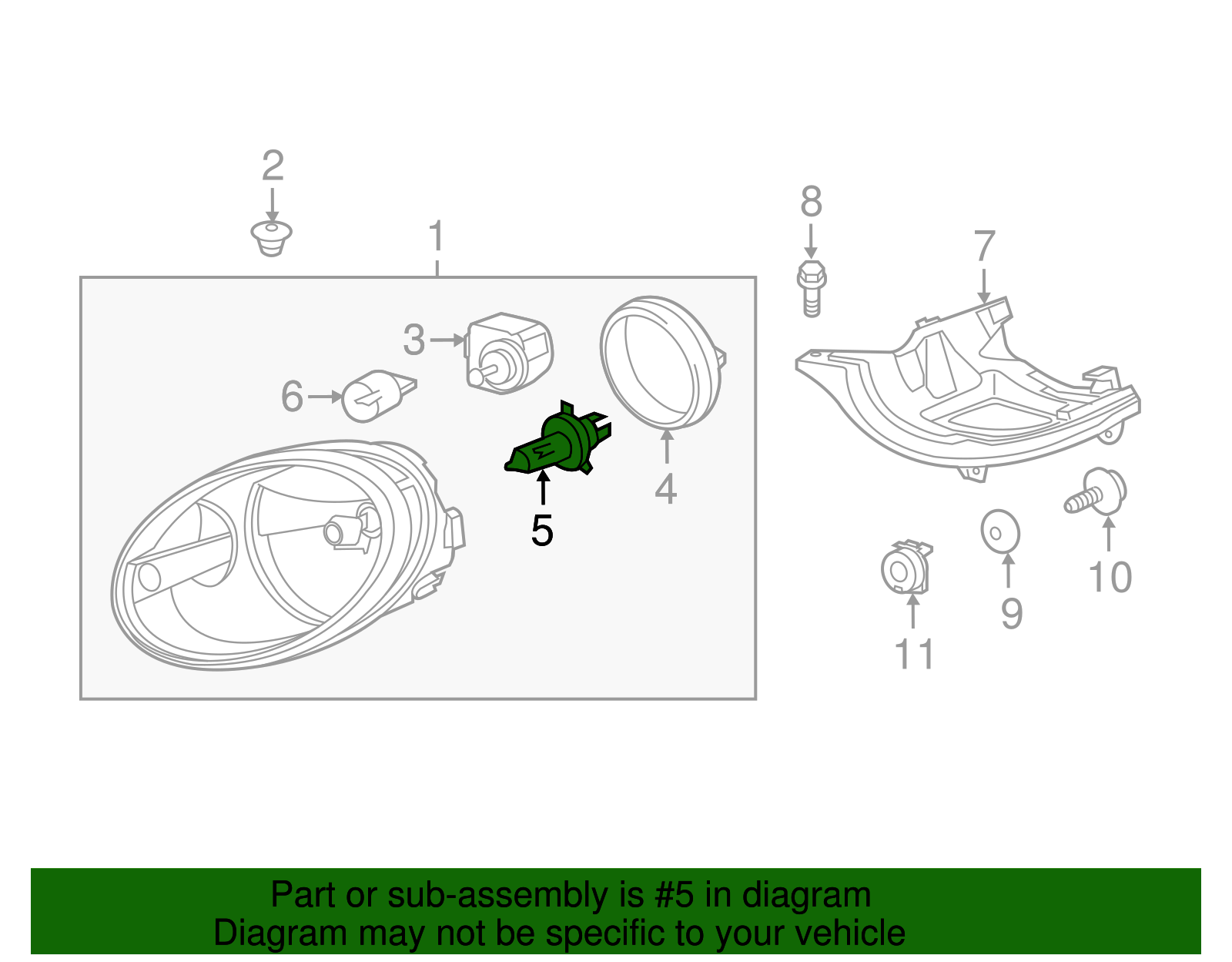 N-905-616-01 - Volkswagen Headlamp Bulb 1998-2019 Volkswagen ...