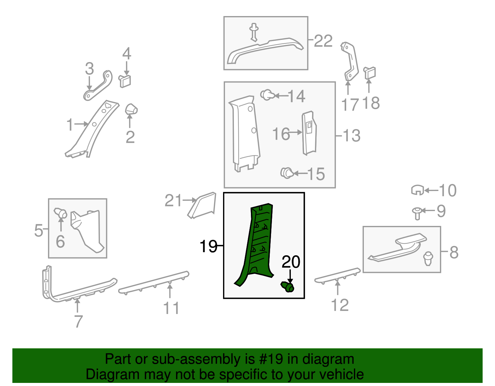 62414-60080-E1 - 2018-2021 Toyota Land Cruiser - Lower Center Pillar ...