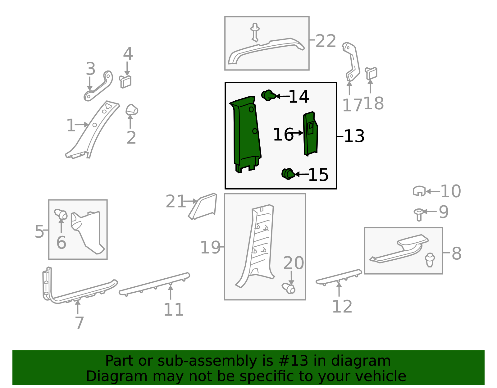 2013-2015 Toyota Land Cruiser Door Pillar Post Trim Set 62420-60190-A1 ...