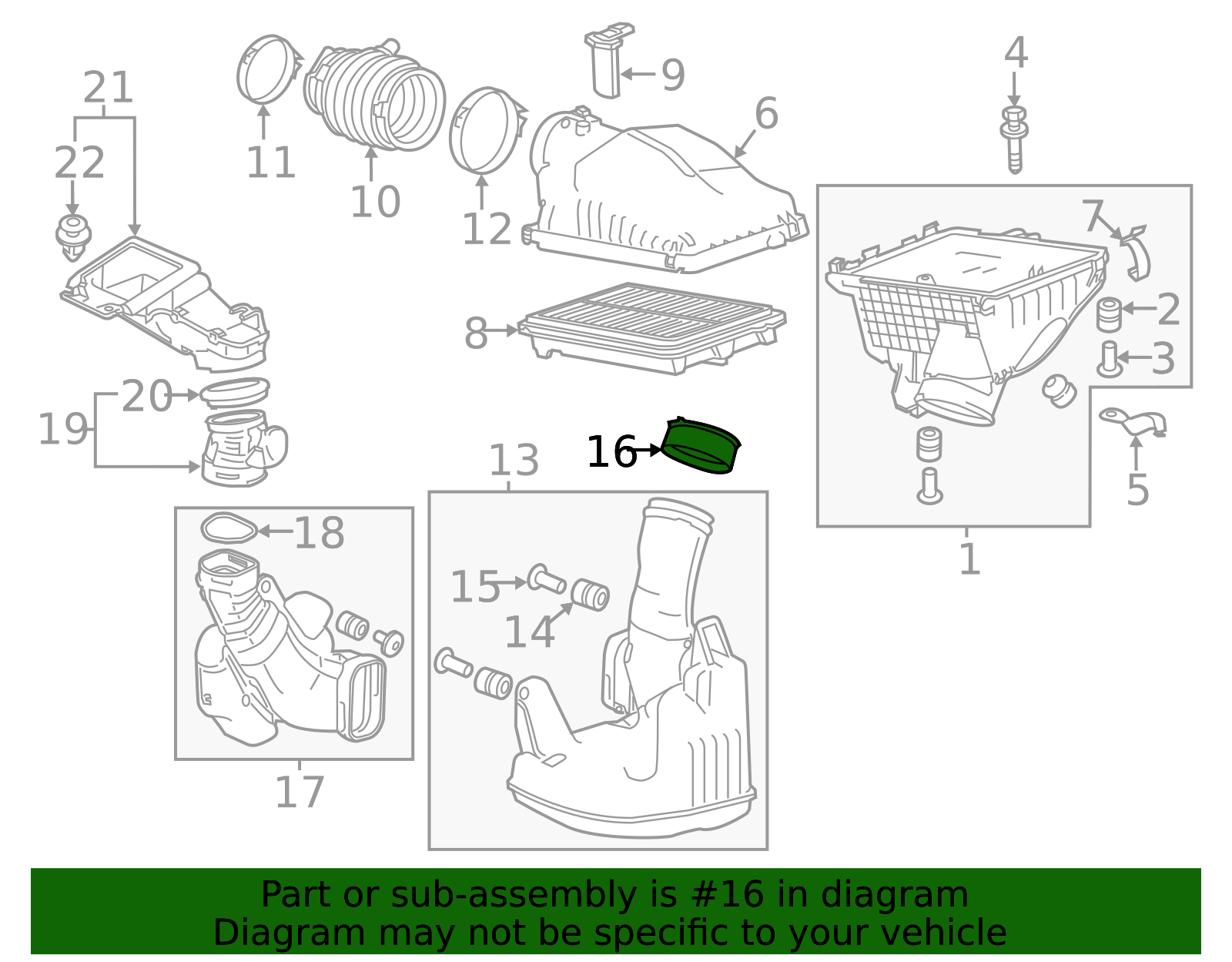 17241-5G0-A00 - Engine Air Intake Hose Adapter 2013-2017 Honda Accord ...