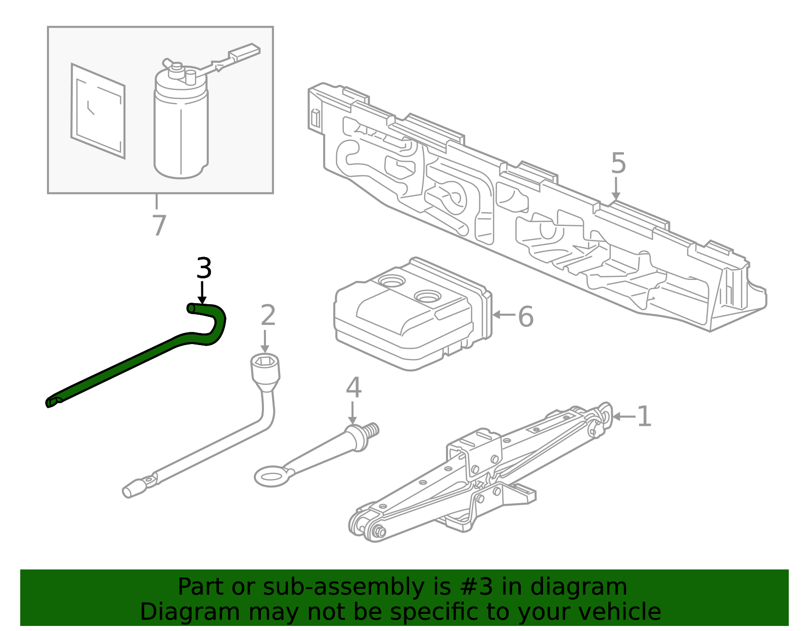 Genuine OEM Acura - Spare Tire Jack Bar Part# 89320-SE5-A01 | Acura ...