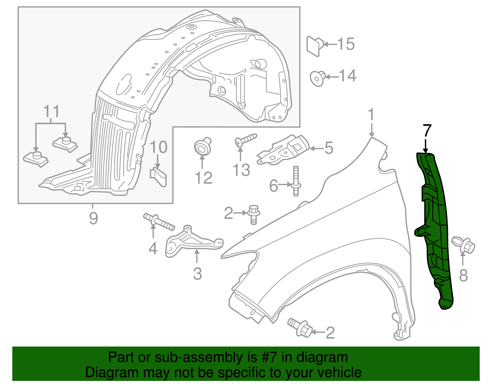 74105-TG7-A00 - 2016-2025 Honda - Enclosure R Front Fender | Genuine ...