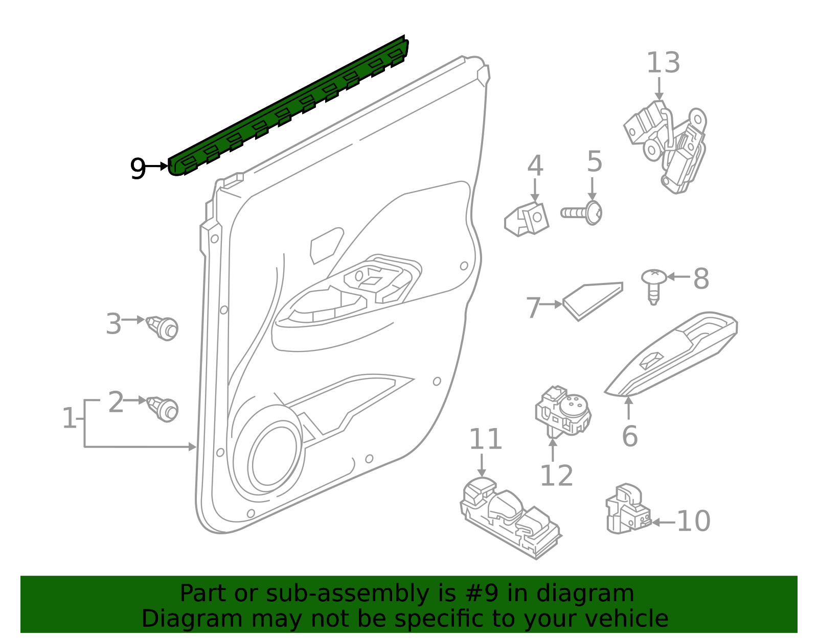 2018-2025 Nissan Belt Molding - Driver's Side (LH) 80835-5RB0A ...