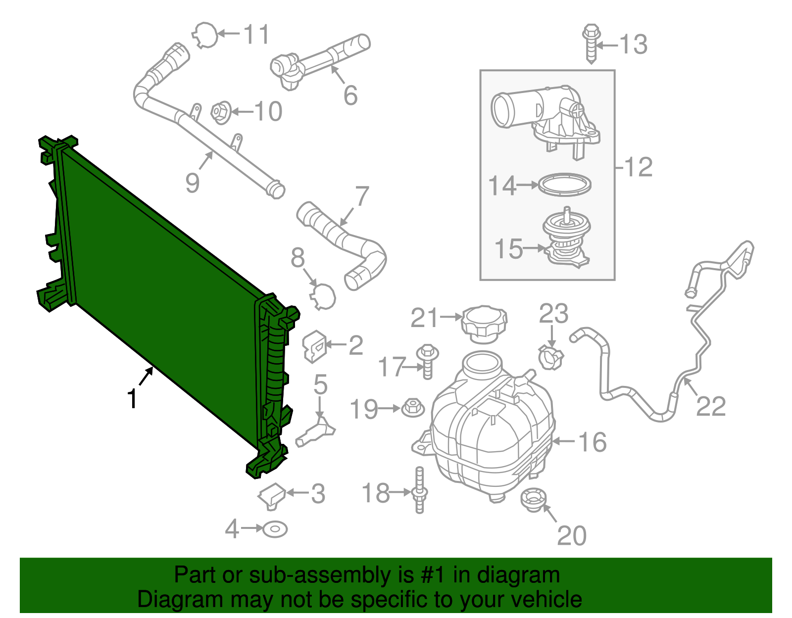 2019-2023 Jeep Cherokee Radiator 68525071AA | Mopar Parts Canada