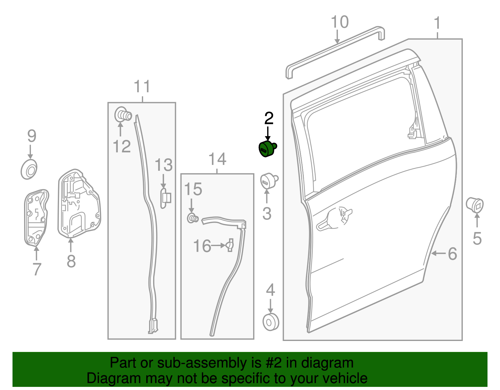 2018-2024 Honda Odyssey Door Shell Stopper 72518-SHJ-A11 | Clarkknapp Honda