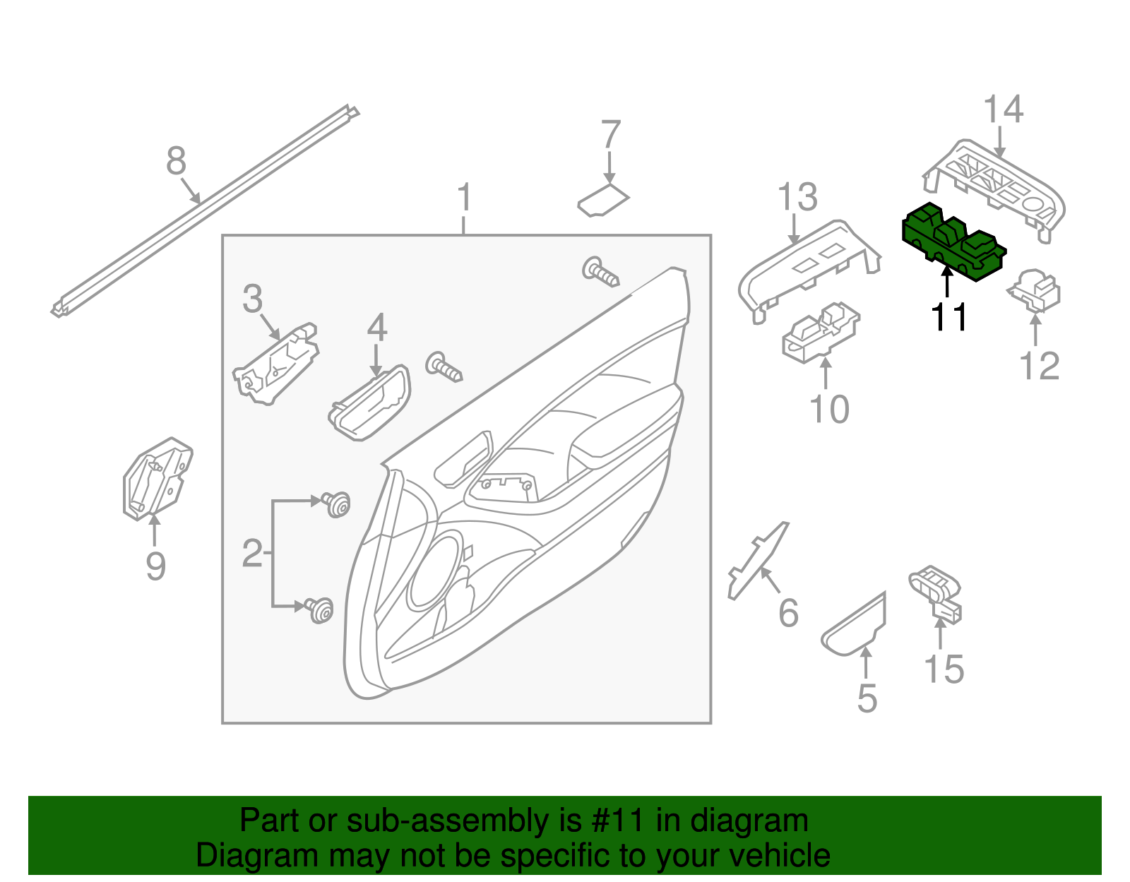 93571-A7000 - Window Switch 2014-2018 Kia | Genuine Kia Parts & Accessories