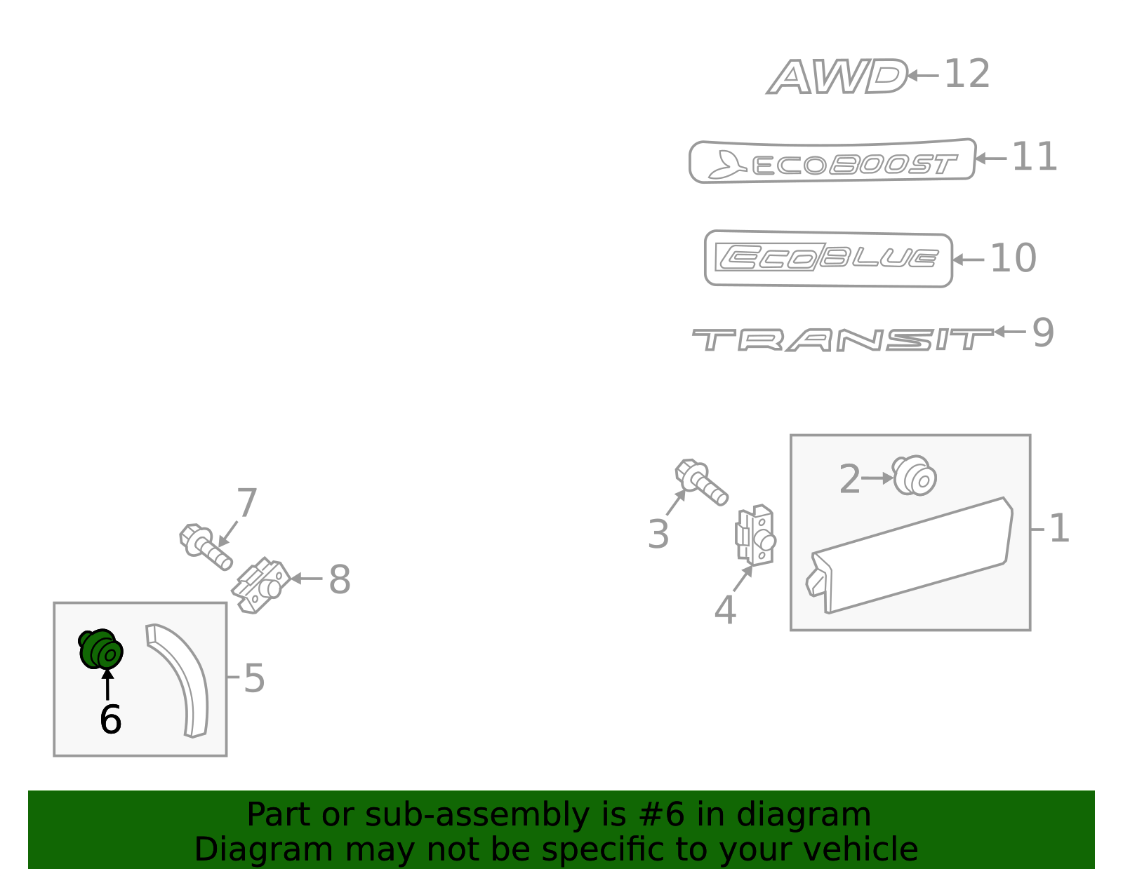 W716507-S300 - Side Body Panel Molding Clip 2015-2025 Ford | Ford Parts ...