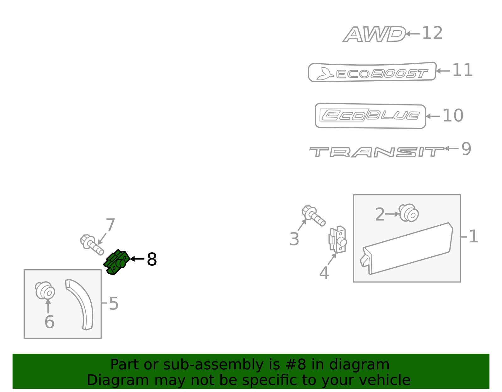 Genuine OEM Ford Part - Wheel Opening Molding Retainer Nut W716569-S300 ...