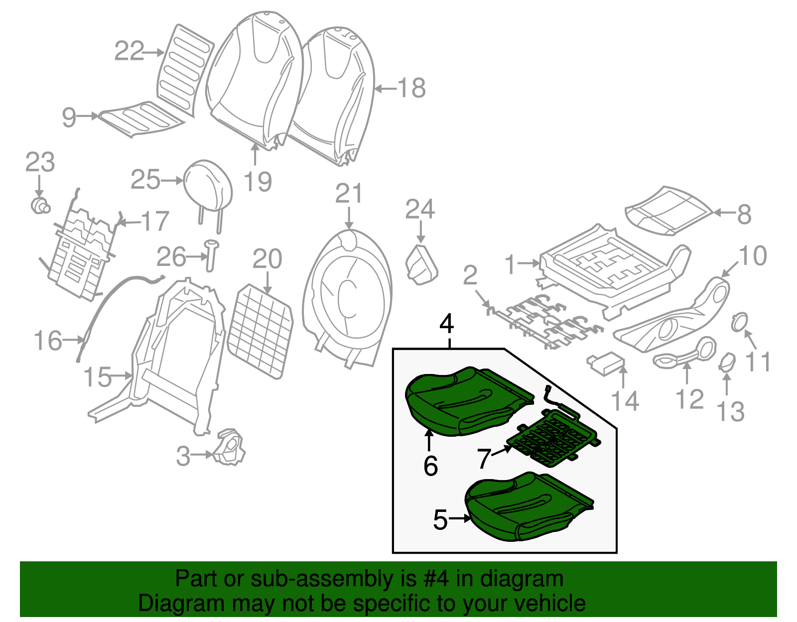 2010-2015 Mini Cooper Cushion Assembly 52-10-7-285-626 | Shop OEM MINI ...