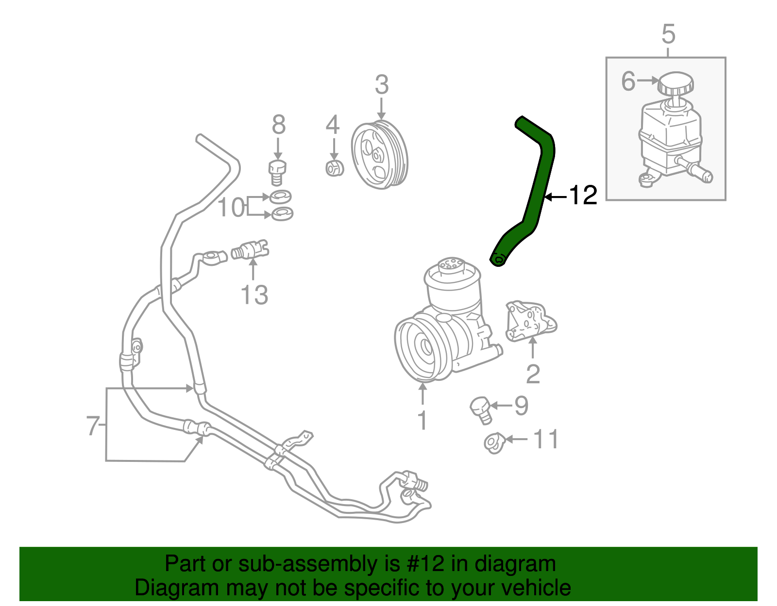 2003-2007 Toyota Land Cruiser Power Steering Reservoir Hose 44348-60320 ...
