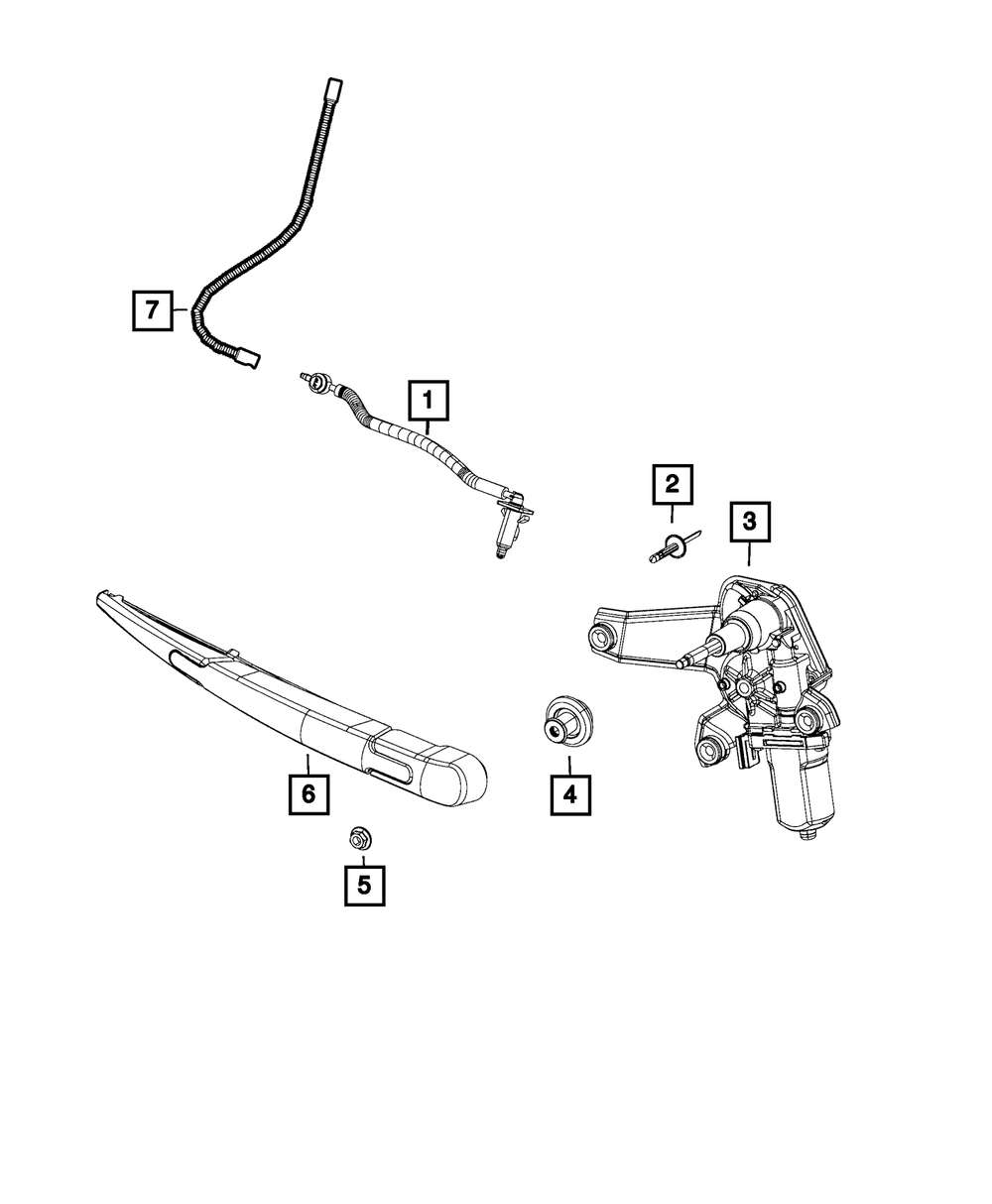 Rear Wiper Arm And Blade for 2015-2024 Mopar | OEM Mopar 68398865AA ...