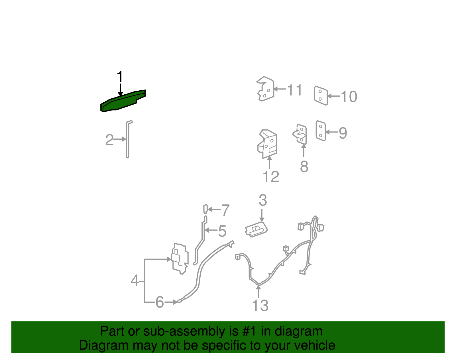 2007-2014 GM Chrome Rear Driver Side Exterior Door Handle 84053448 GM ...
