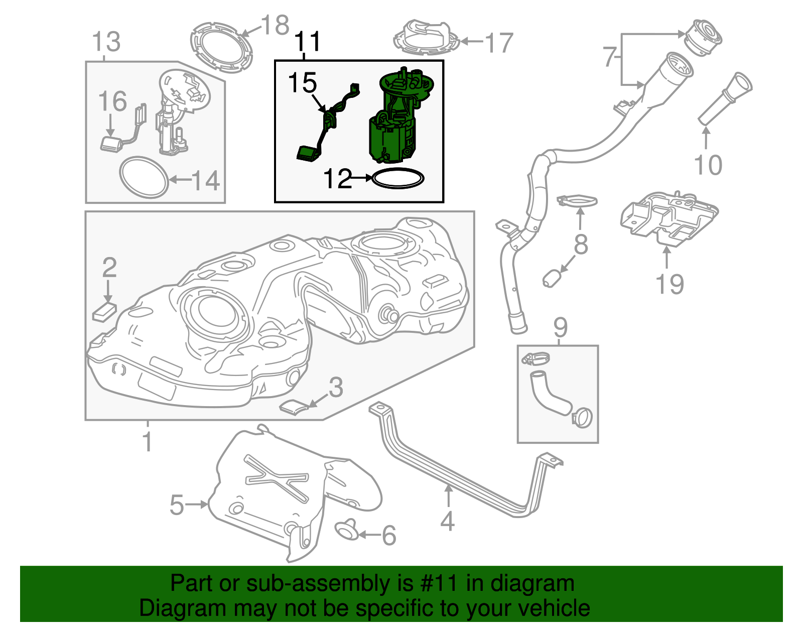 2013-2020 GM Fuel Tank Fuel Pump Module Kit without Level Sensor, with ...