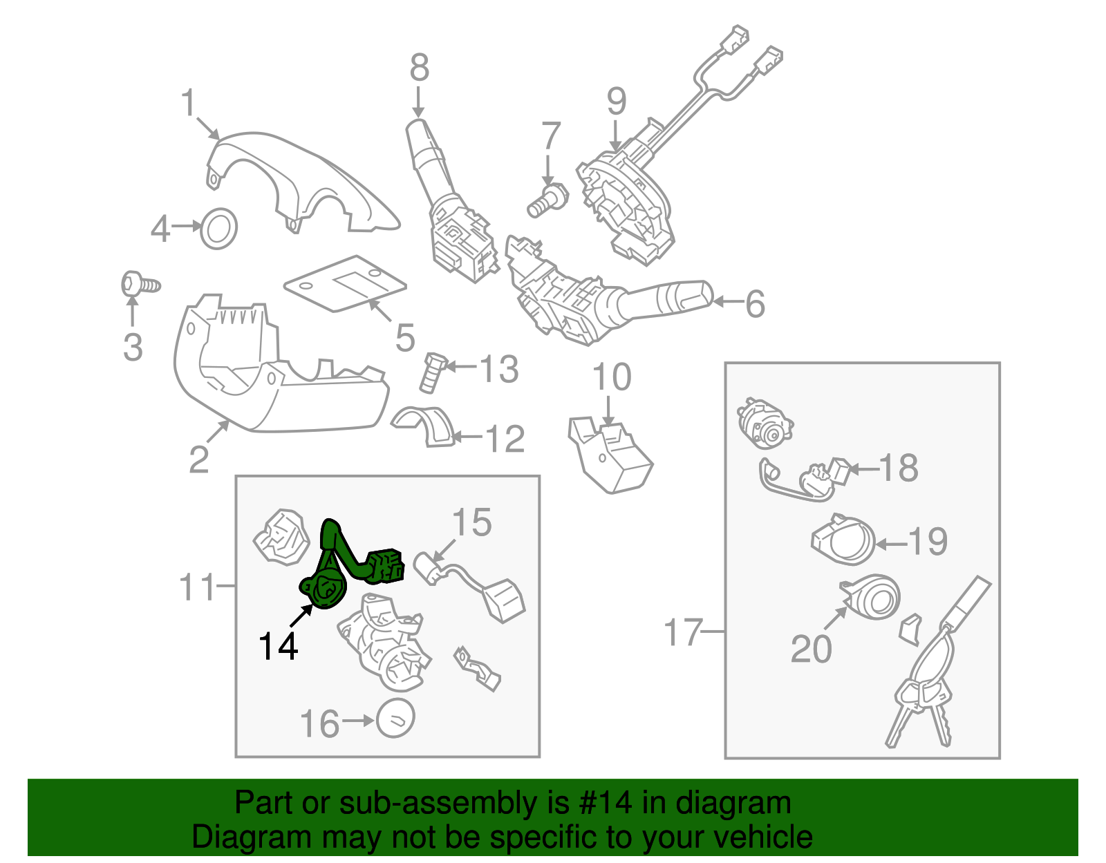 Genuine Ignition Switch for 2011-2016 Hyundai | Part# 93110-3S000 ...