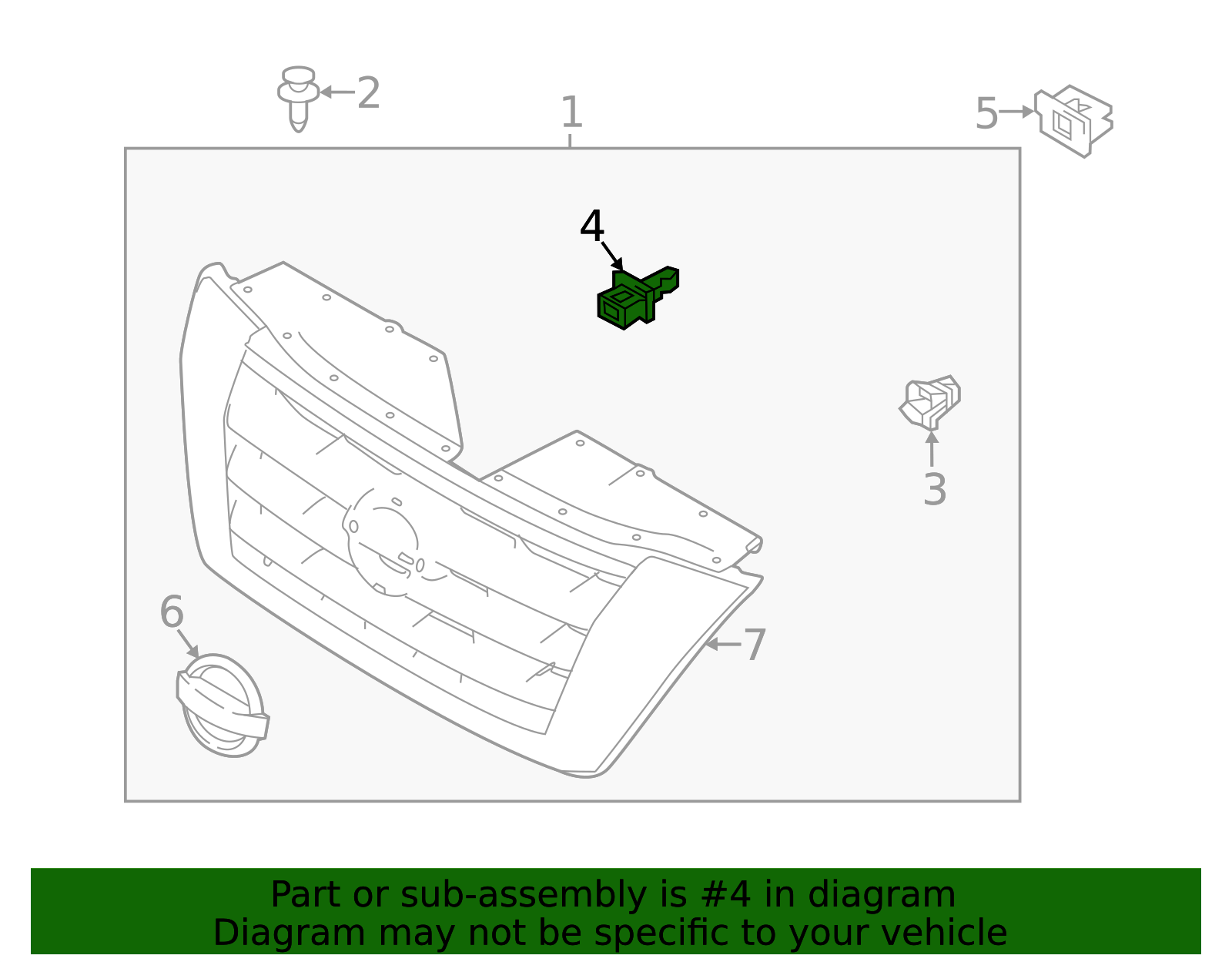 2009-2024 Nissan Grille Assembly Retainer 76882-WD400 | Nissan Parts ...