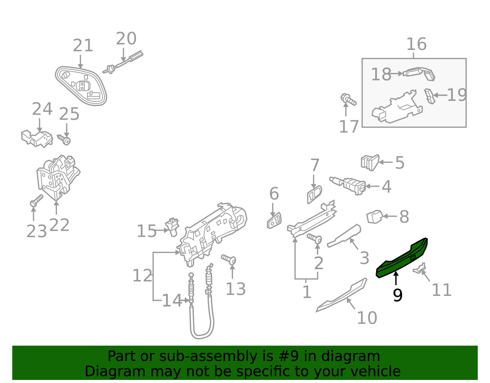 8W0-837-240-B-GRU - Handle Cover 2017-2025 Audi | Audi OEM Parts Guy
