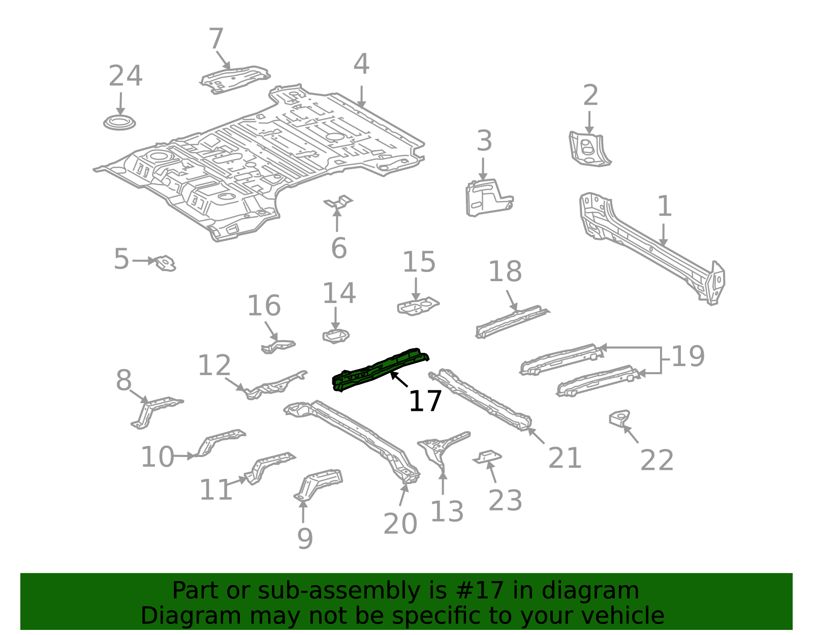 57603-60230 - High-Quality Floor Pan Reinforcement for 2008-2015 Lexus ...