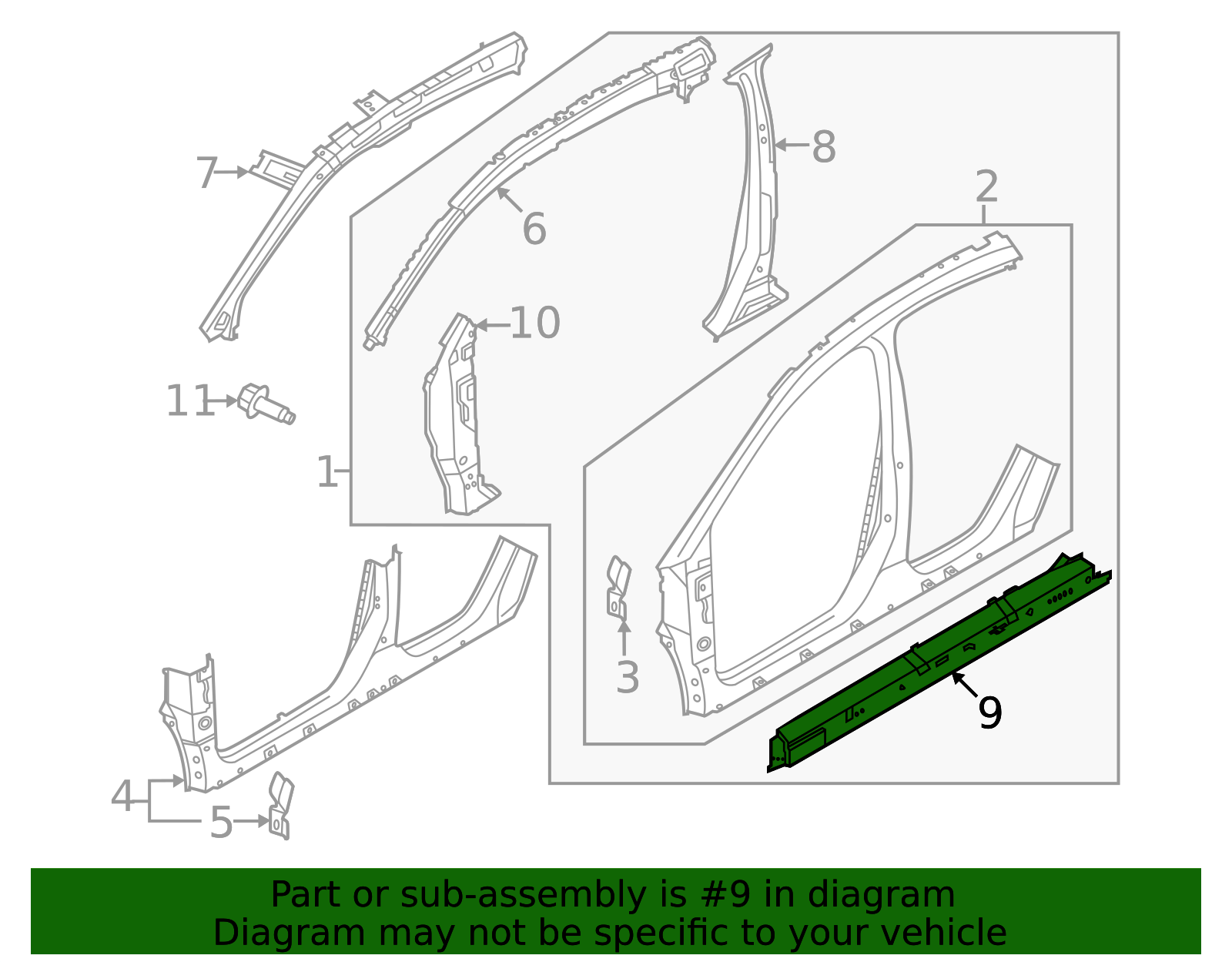 76425-5MP0A - High-Quality Rocker Reinforced for 2023-2025 Nissan ARIYA ...